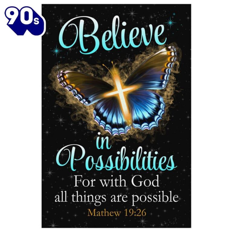With God All Things Are Possible Cross Butterfly Bible Verse Canvas ...